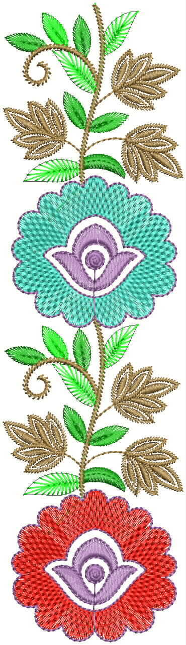 Free flowers well concept border embroidery design Machine Embroidery ...